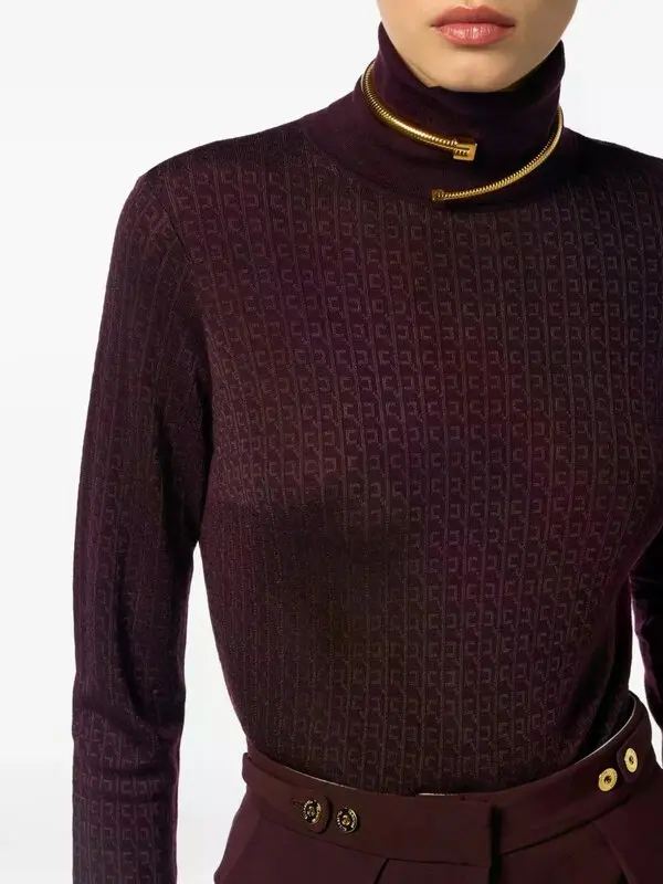 Elisabetta Franchi Jacquard Roll-neck Jumper