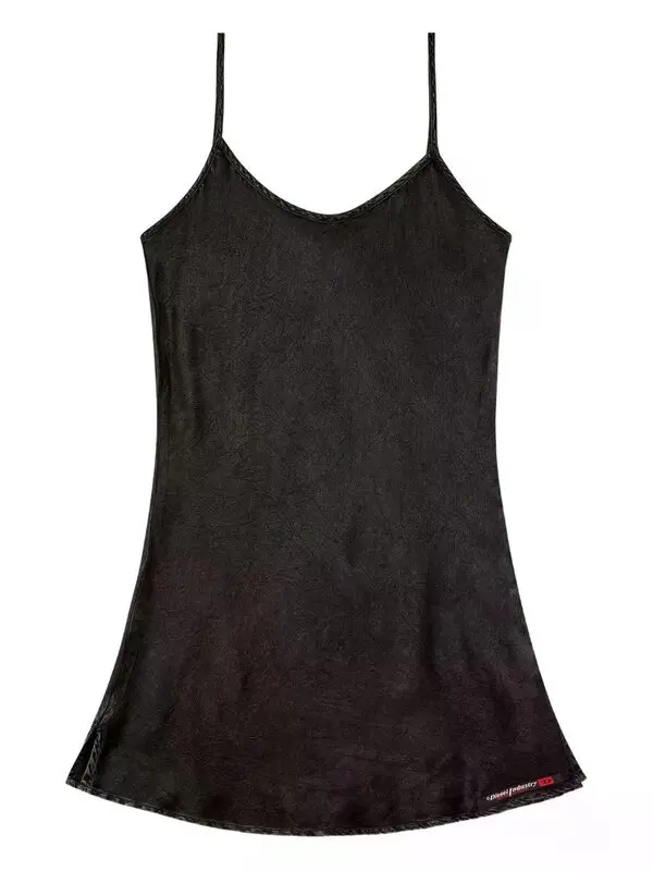 DIESEL® Logo-print Slip Dress - Black