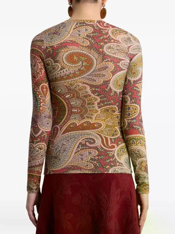 Etro Paisley-print Long-sleeve Top - Neutrals