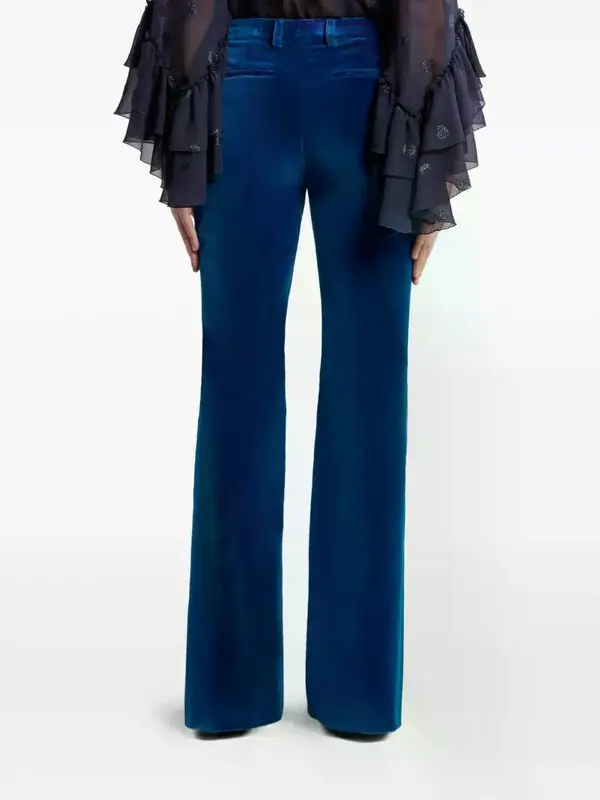 Etro Velvet Flared Trousers - Blue