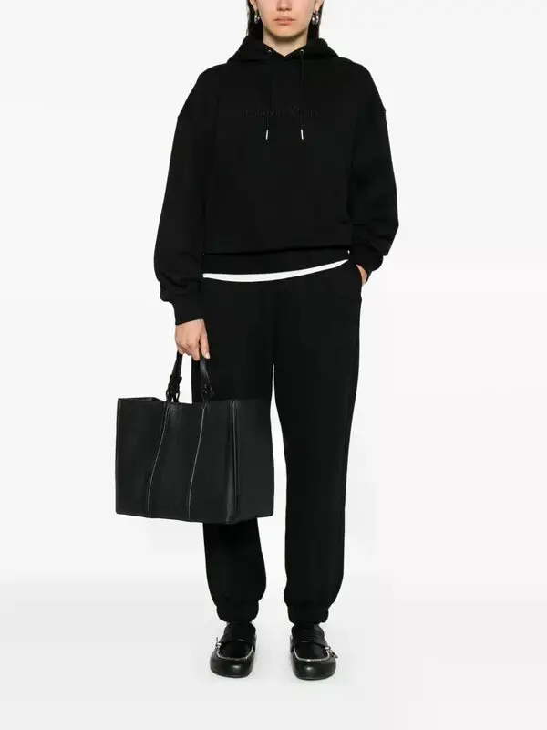 Calvin Klein Cotton Tapered Trousers - Black