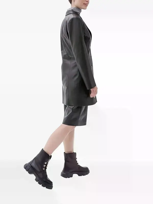 HOGL Lace-up Combat Boots With Chunky Platform Sole - Black