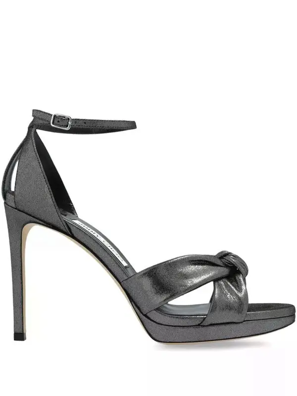 JIMMY CHOO 100mm Rosie Sandals - Grey