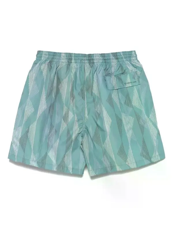 Corneliani Geometric-print Swim Shorts