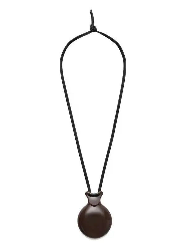LEMAIRE Castanet Mirror Necklace - Brown
