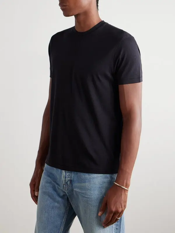TOM FORD Lyocell And Cotton-blend Jersey T-shirt - Black