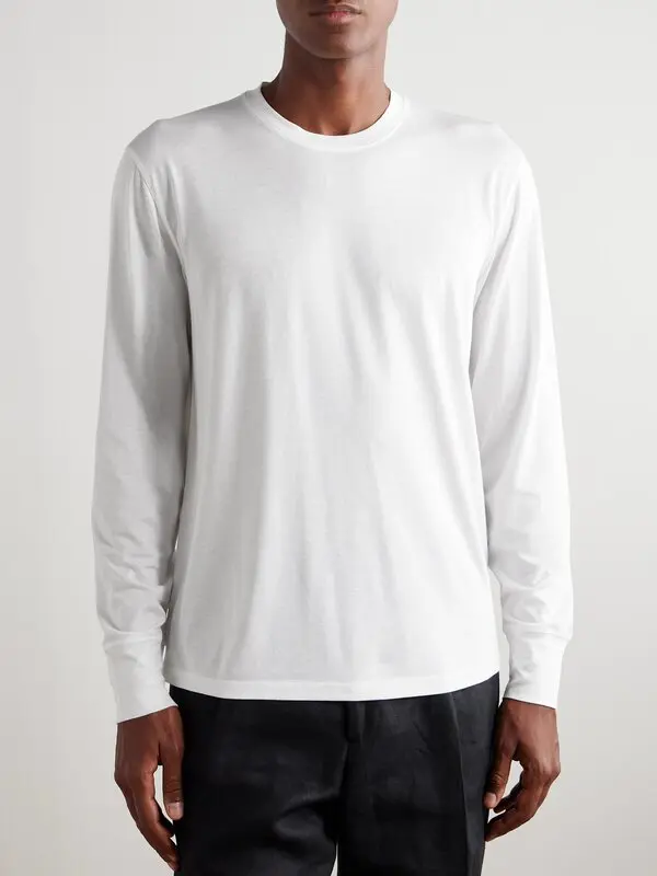 TOM FORD Slim-fit Lyocell And Cotton-blend Jersey T-shirt - White