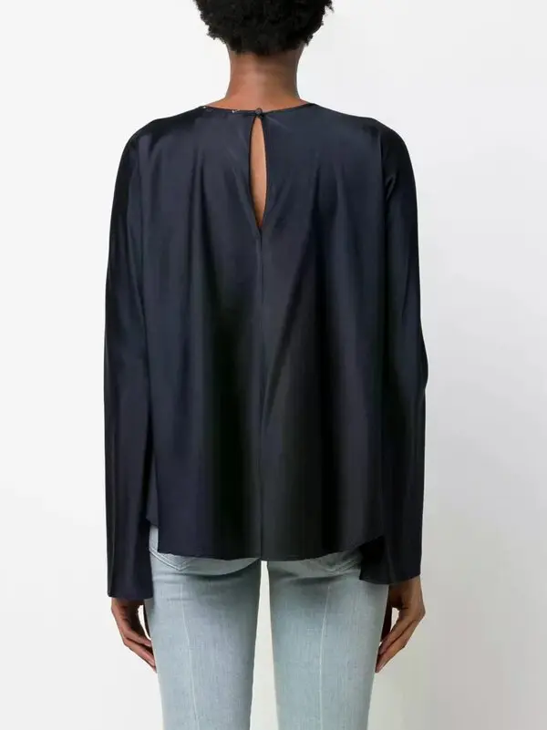 FORTE_FORTE Paneled Satin-finish Blouse