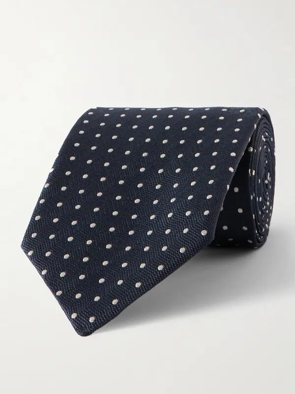 TOM FORD 8cm Polka-dot Silk Neck Tie - Blue