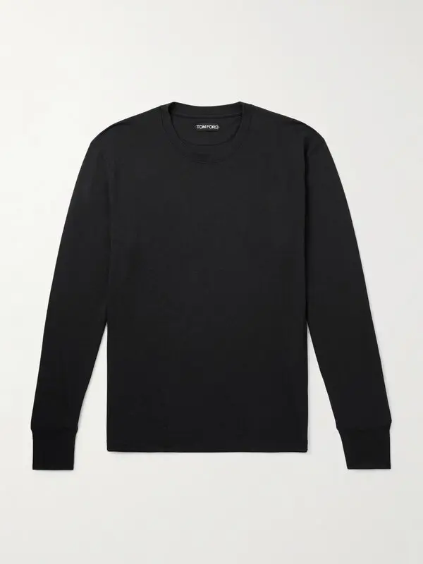 TOM FORD Lyocell And Cotton-blend Jersey T-shirt - Black
