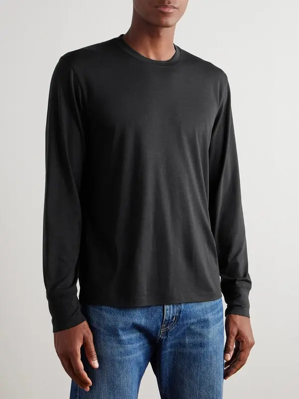 TOM FORD Lyocell And Cotton-blend Jersey T-shirt - Black