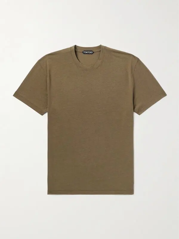 TOM FORD Lyocell And Cotton-blend Jersey T-shirt - Green