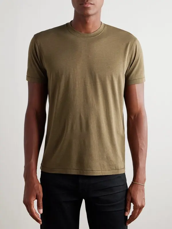TOM FORD Lyocell And Cotton-blend Jersey T-shirt - Green