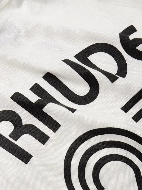 Rhude Como 1907 Embroidered Printed Cotton-blend Jersey T-shirt