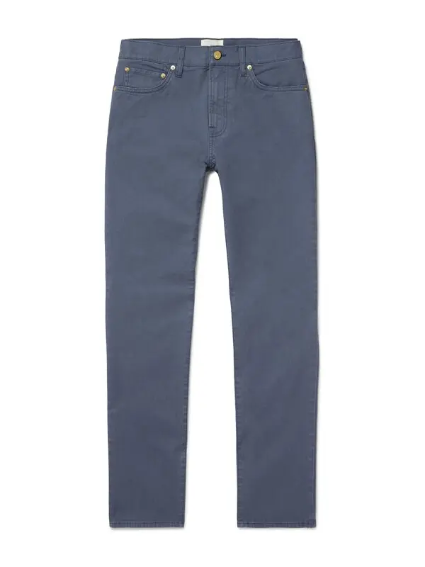 Sid Mashburn Straight-leg Cotton-blend Twill Trousers