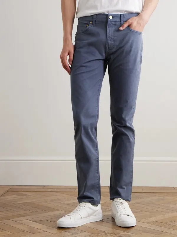 Sid Mashburn Straight-leg Cotton-blend Twill Trousers