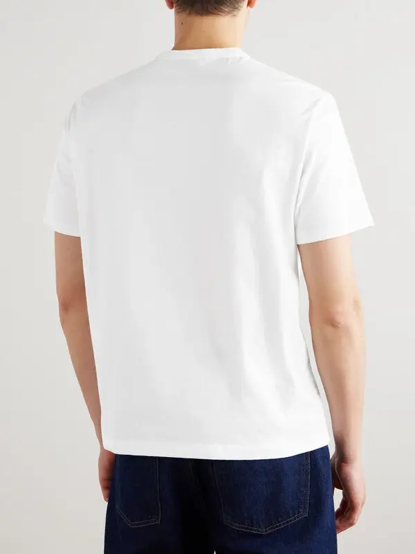 Officine Générale Three-pack Organic Cotton-jersey T-shirts - White