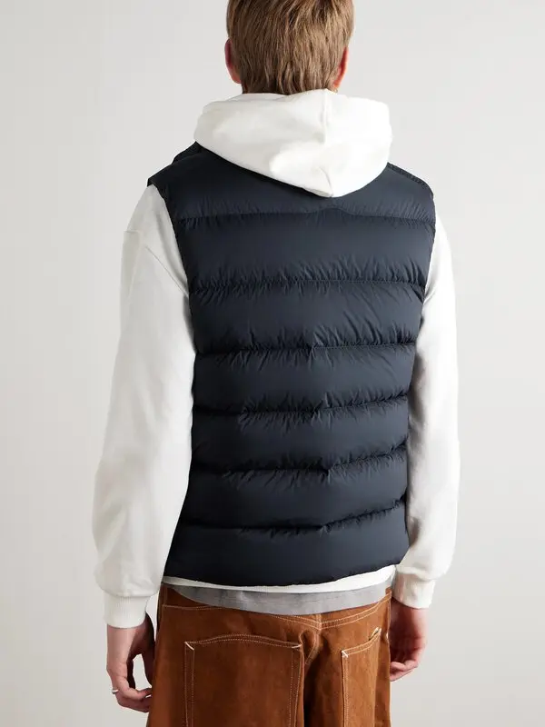 Moncler Logo-appliquéd Quilted Shell Down Gilet - Blue