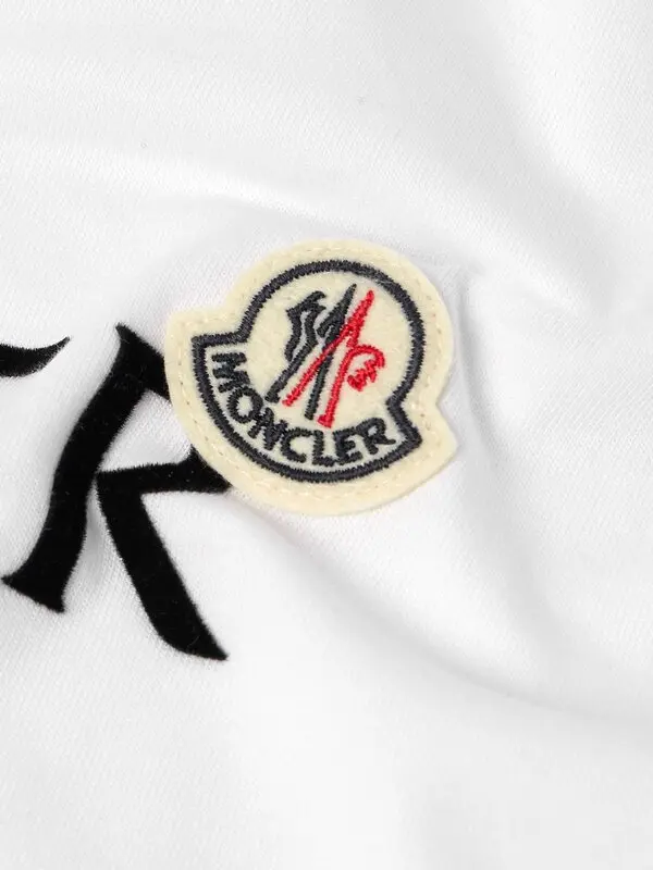 Moncler Slim-fit Logo-flocked Appliquéd Cotton-jersey T-shirt