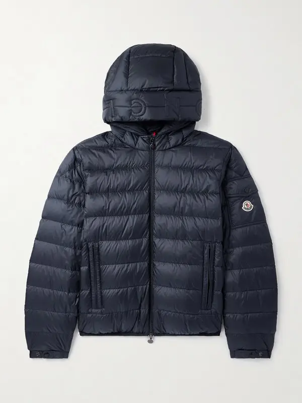 Moncler Najan Logo-appliquéd Hooded Down Jacket - Blue