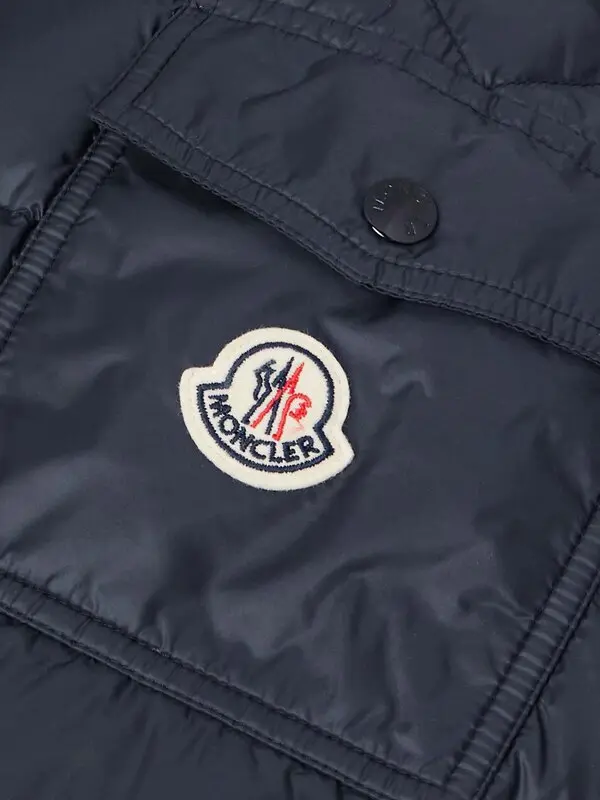 Moncler Najan Logo-appliquéd Hooded Down Jacket - Blue