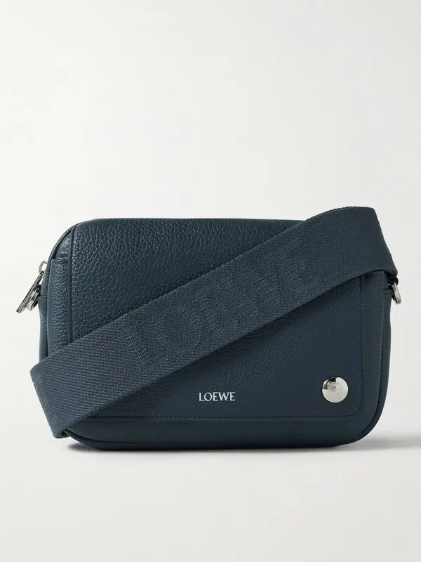 Loewe Full-grain Leather Messenger Bag - Blue