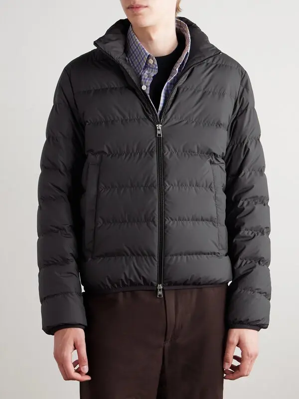Moncler Logo-appliquéd Quilted Shell Down Jacket - Black