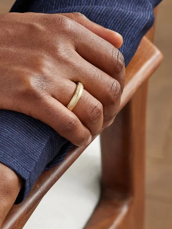 Jacquie Aiche Knife Edge 14-karat Diamond Ring