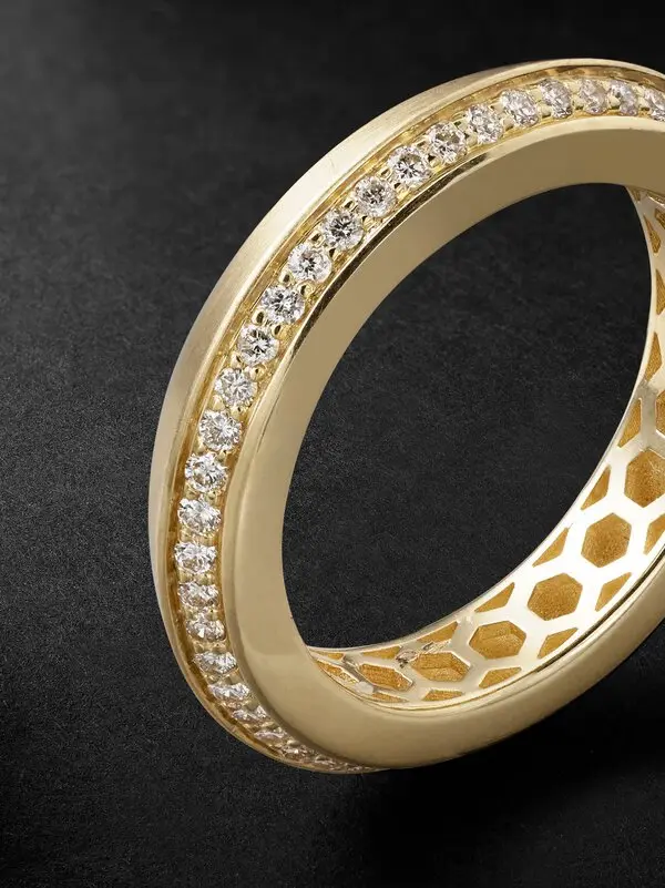 Jacquie Aiche Knife Edge 14-karat Diamond Ring