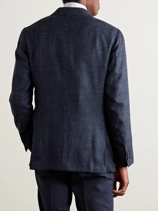 J. MUESER Slim-fit Linen, Virgin Wool And Silk-blend Blazer