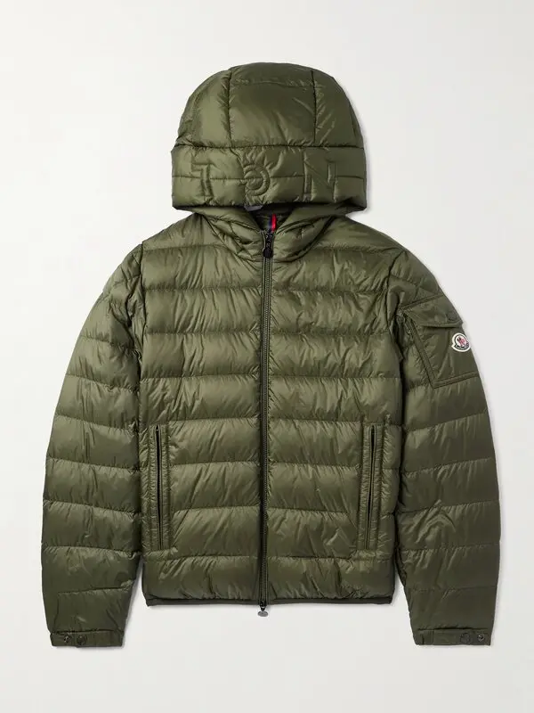Moncler Najan Logo-appliquéd Quilted Shell Hooded Down Jacket - Green
