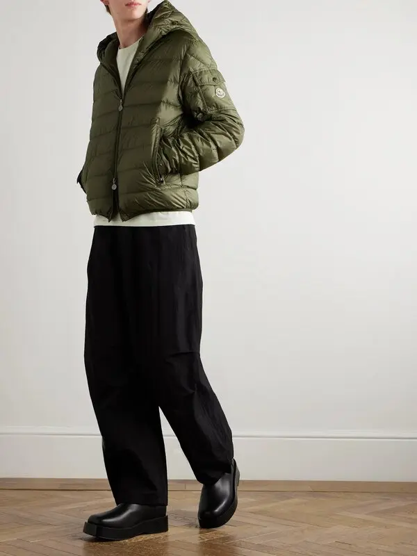 Moncler Najan Logo-appliquéd Quilted Shell Hooded Down Jacket - Green