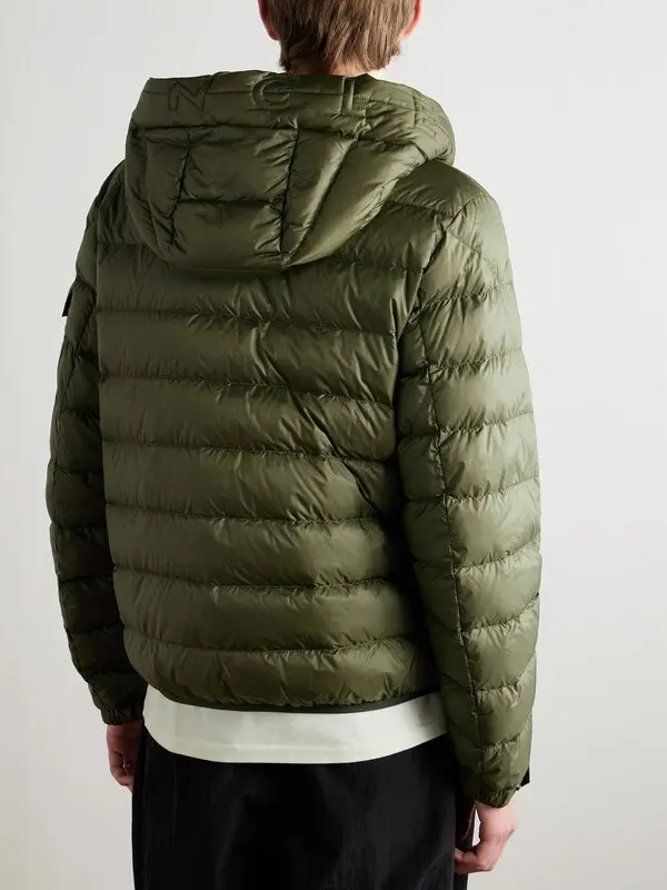 Moncler Najan Logo-appliquéd Quilted Shell Hooded Down Jacket - Green