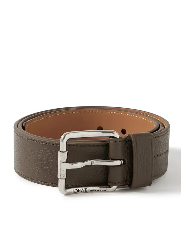 Loewe 4cm Roller Curve Full-grain Leather Belt - Brown