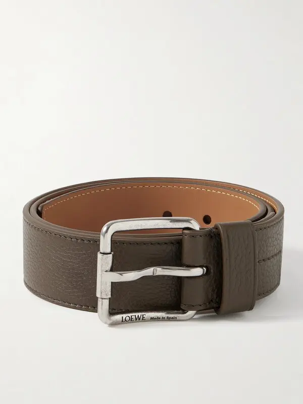 Loewe 4cm Roller Curve Full-grain Leather Belt - Brown
