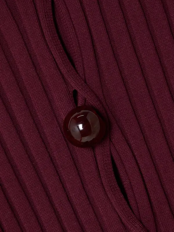 Stella McCartney Ribbed Organic Cotton Cardigan - Burgundy