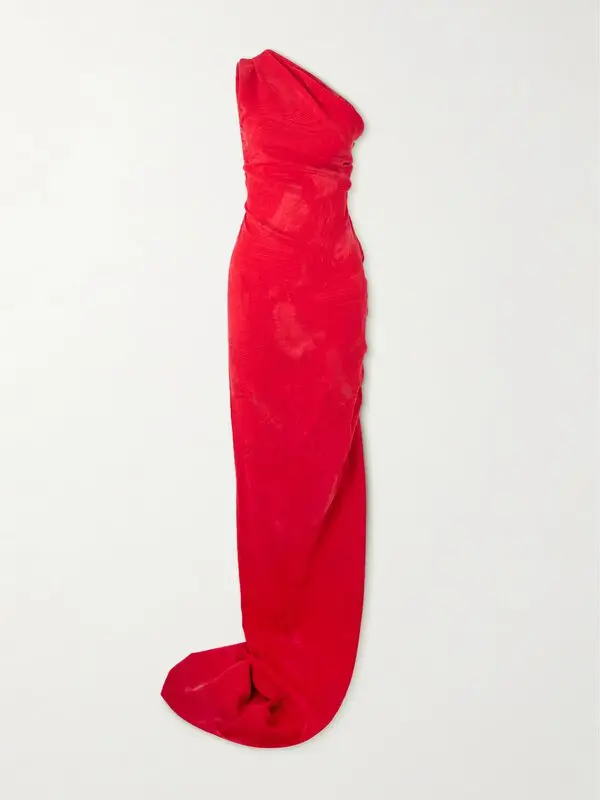VIVIENNE WESTWOOD Andreas One-shoulder Gathered Jacquard Gown - Red