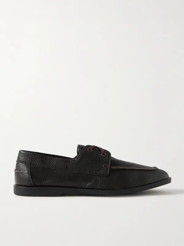 George Cleverley Devon Full-grain Deerskin Boat Shoes