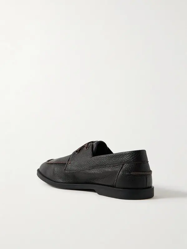 George Cleverley Devon Full-grain Deerskin Boat Shoes