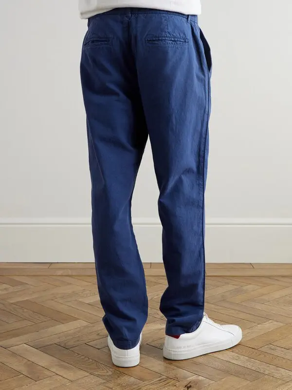 Folk Straight-leg Linen And Cotton-blend Trousers