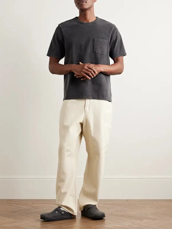 CORRIDOR Garment-dyed Cotton-jersey T-shirt - Black