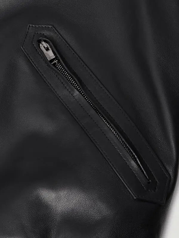 Canali Reversible Leather And Shell Bomber Jacket - Black