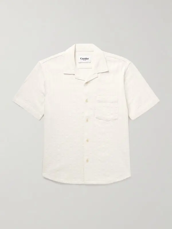 CORRIDOR Convertible-collar Striped Cotton Shirt