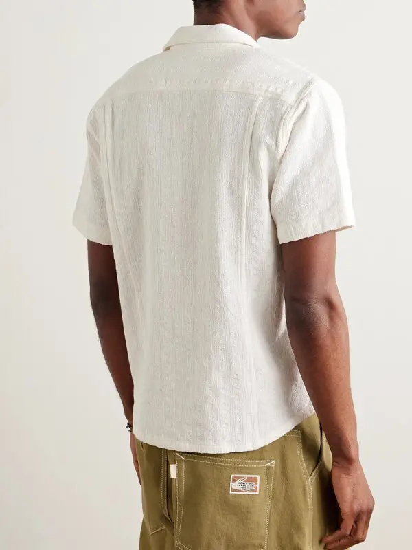 CORRIDOR Convertible-collar Striped Cotton Shirt