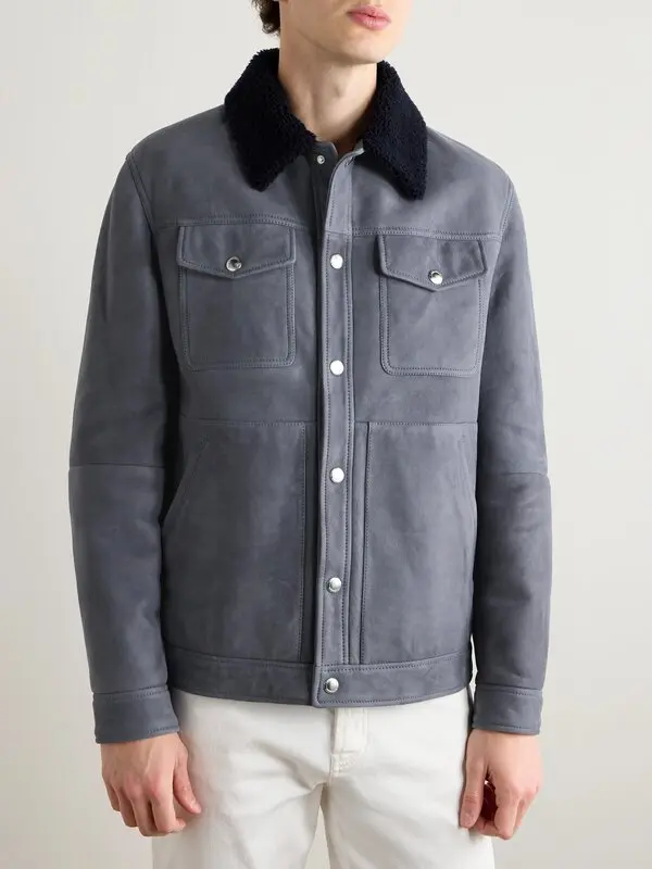Brunello Cucinelli Shearling Jacket - Blue