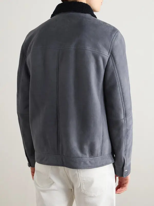 Brunello Cucinelli Shearling Jacket - Blue
