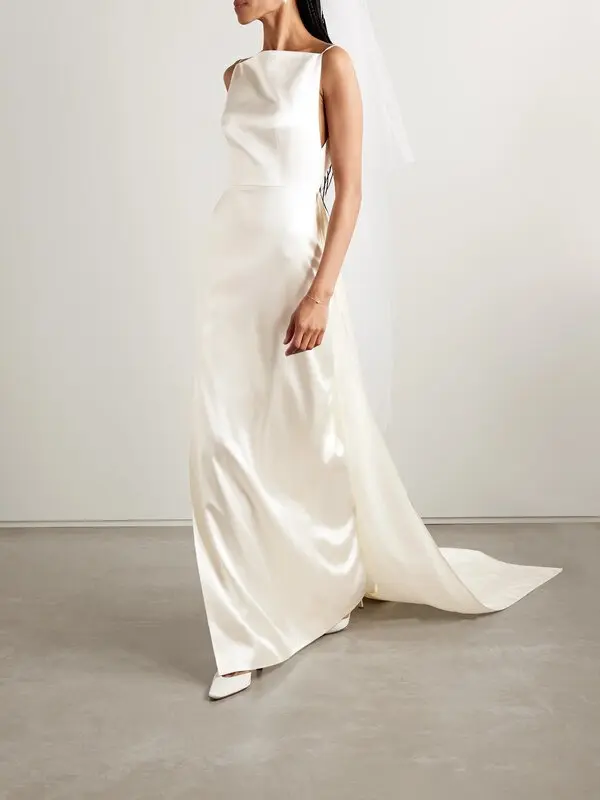 DANIELLE FRANKEL Emerson Silk And Wool-blend Satin Gown
