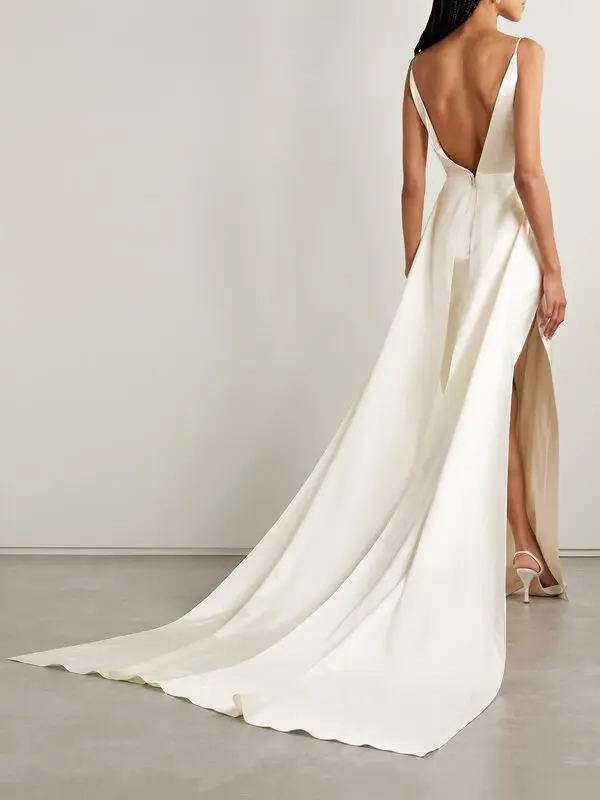 DANIELLE FRANKEL Emerson Silk And Wool-blend Satin Gown