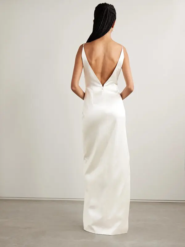 DANIELLE FRANKEL Emerson Silk And Wool-blend Satin Gown