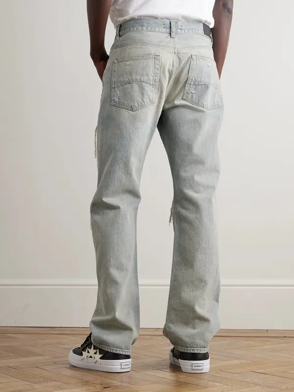 Amiri Mx1 Skinny-fit Panelled Distressed Jeans